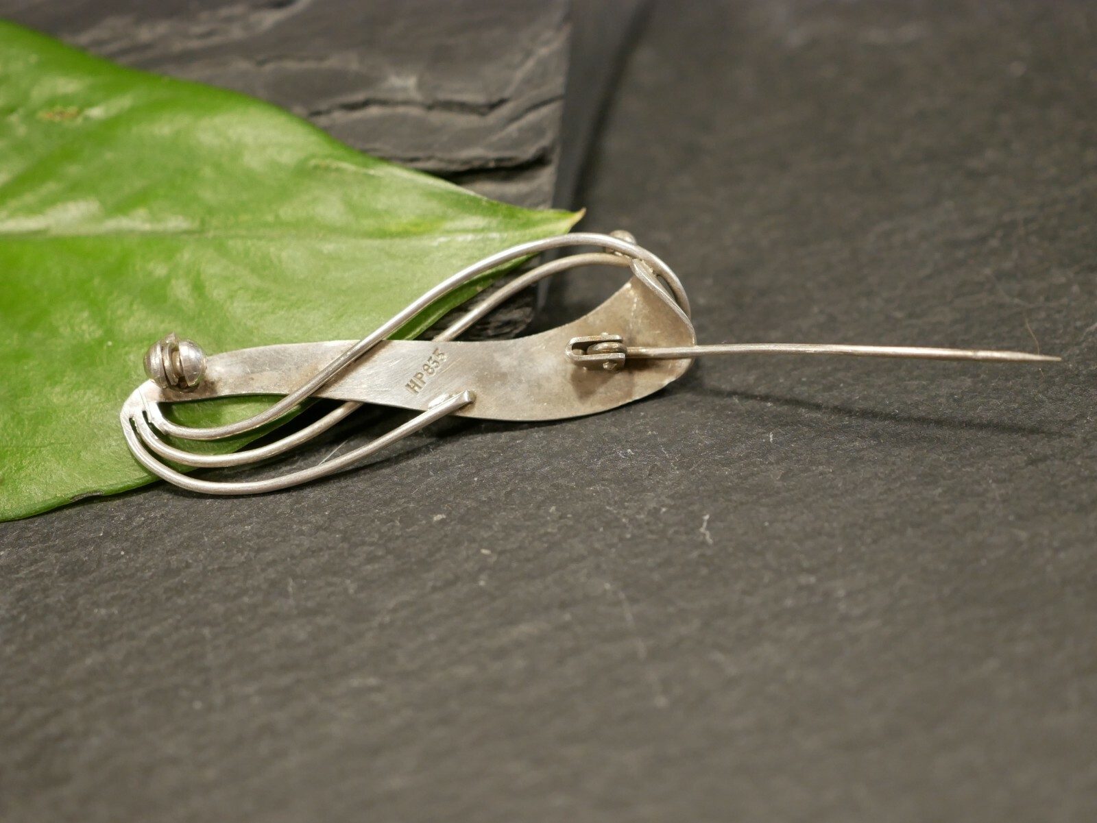 Schöne 835 Silber Brosche Schleife Bauhaus Hans Przyrembel HP Signiert ...