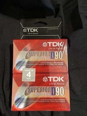 TDK 4-Pack D90 Superior Normal Bias 90 Minute Blank Audio Cassette ...