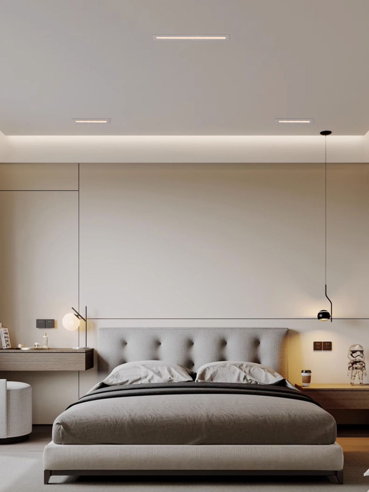 LED Bedroom Linear Grille Light Hallway Anti-glare Embedded Lamp ...