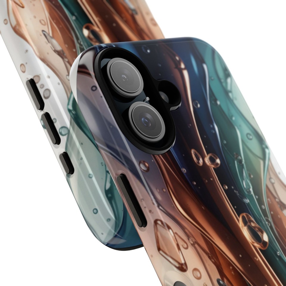 Abstract Liquid Stream Teal Bronze Phone Case | Fluid Art Waves, Water ...