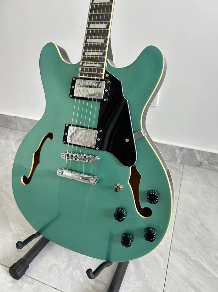 Jazz Electric Guitar Semi-Hollow Body Trapeze Tailpiece Bridge GT335-03 ...