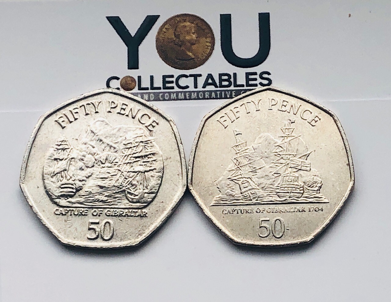 Gibraltar 50p Fifty Pence Coin - Capture of Gibraltar - Choice of Date ...