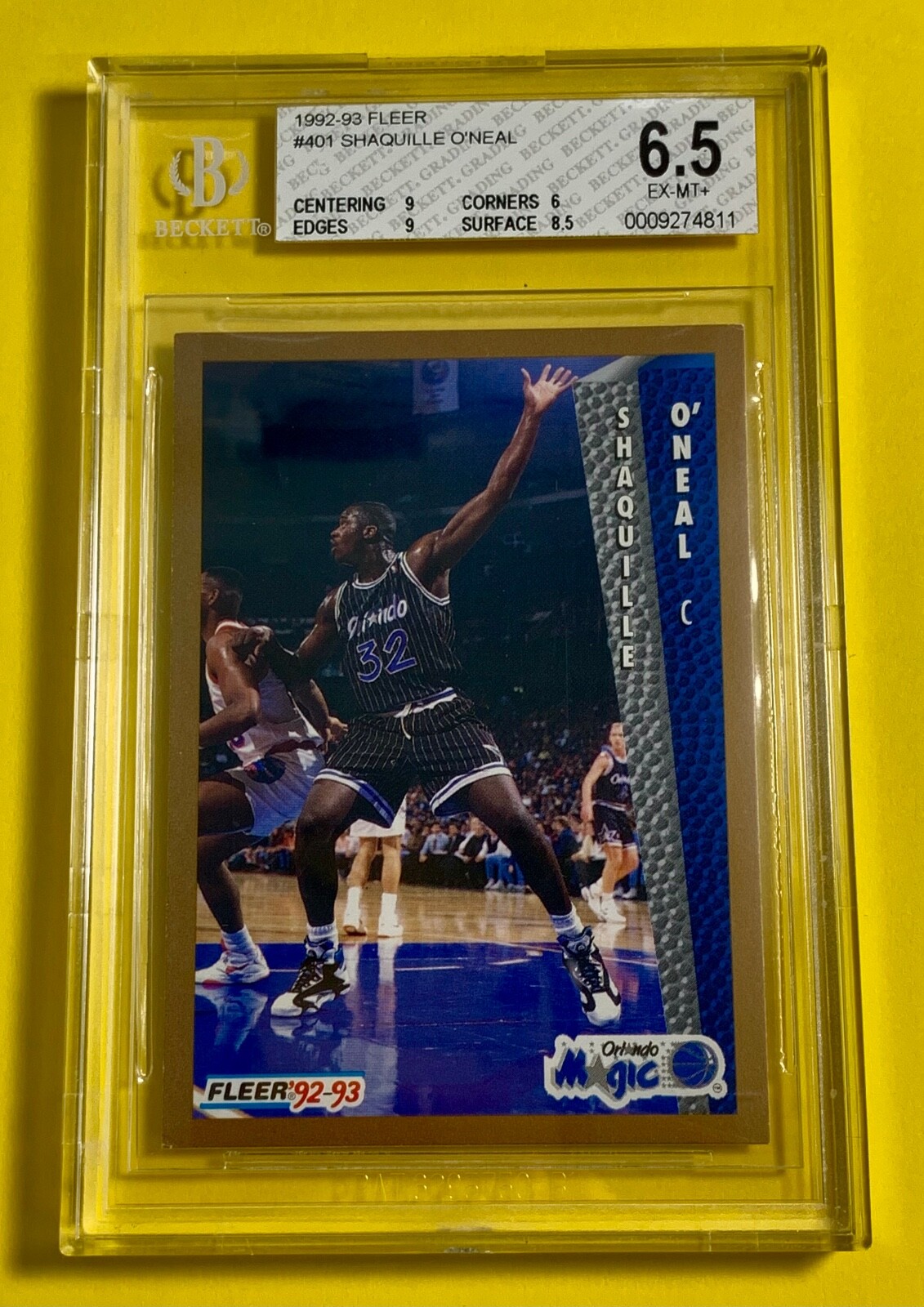1992-93 Fleer, #401 Shaquille O'Neal Rookie Card, BGS 6.5, EX-MT+ | eBay