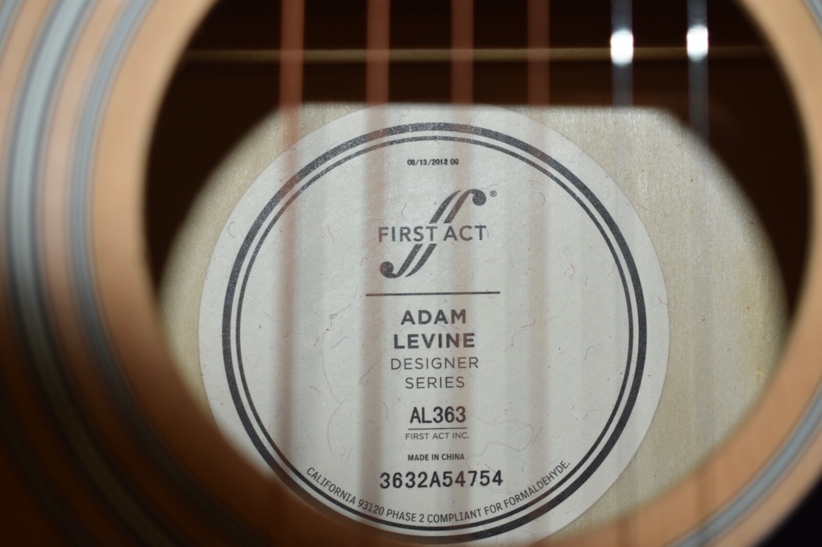 First Act Adam Levine Designer Series Beginner Acoustic Guitar AL363 ...