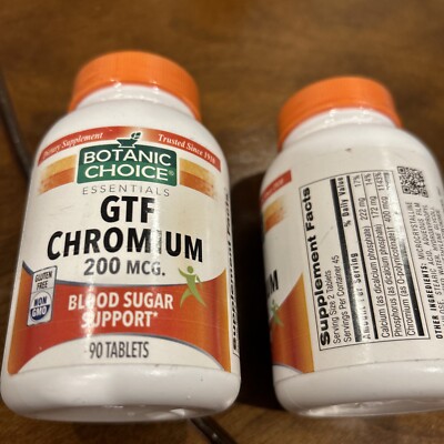 Botanic Choice GTF Chromium 200 Mcg- 2 Bottles 90 Tablets Each Bottle | eBay