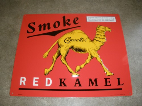Vntg 1996 Smoke Red Kamel Cigarettes 13.5"x11.5" Tin Metal Wall Sign ...