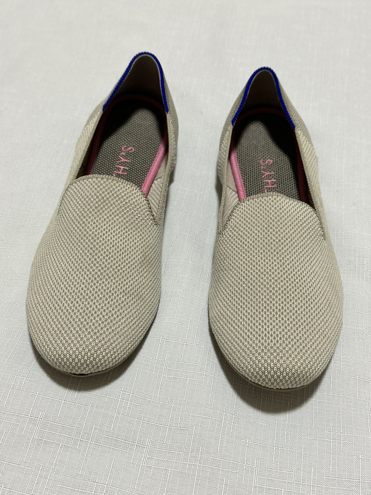 Rothys The Loafer Linen Double Stitch Beige Womens Si… - Gem