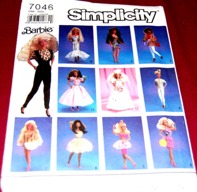 Simplicity VINTAGE Pattern # 7046 - Fashion Doll Barbie Clothes - 11 ...