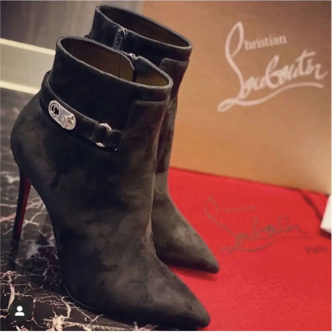 Christian Louboutin Lock So Kate Booty Black Suede Hi… - Gem