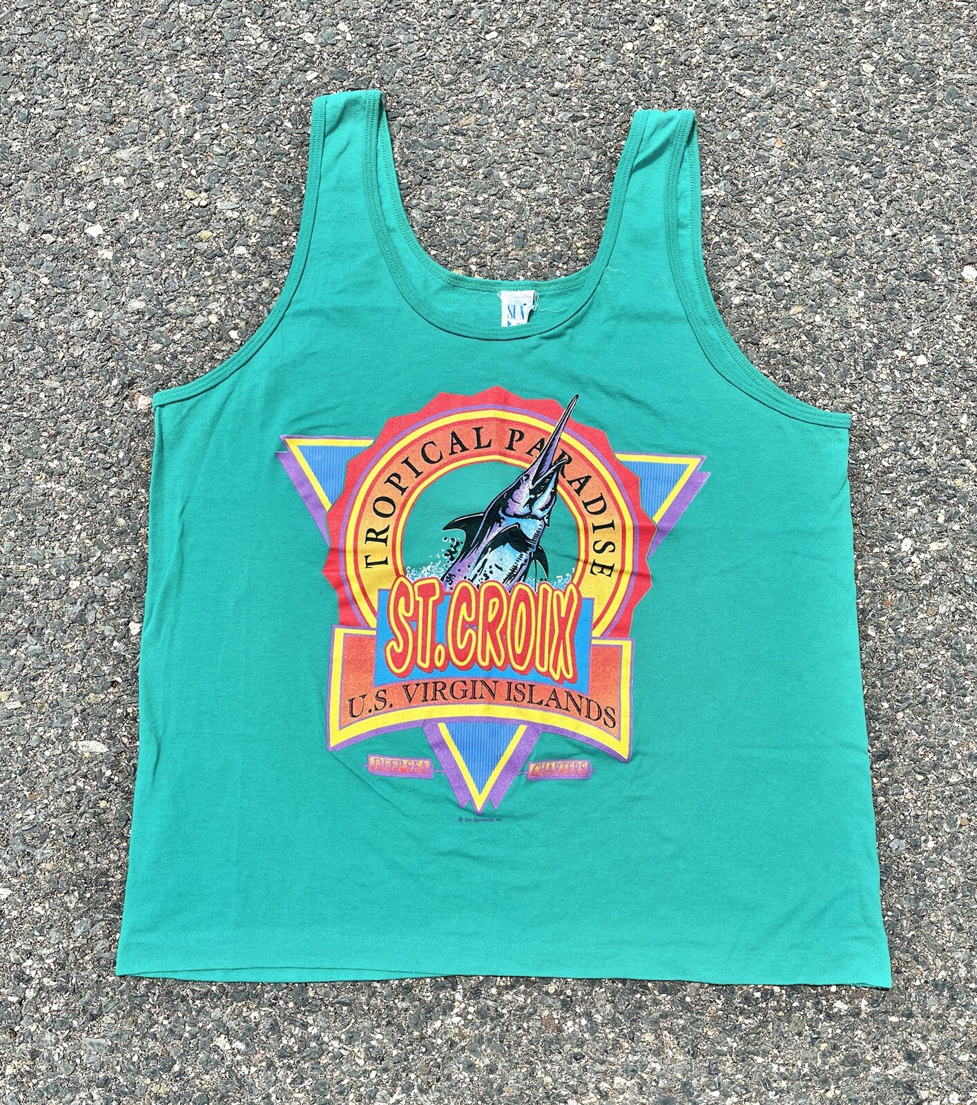 Vintage St Croix Marlin Swordfish Retro 90s Single St… - Gem