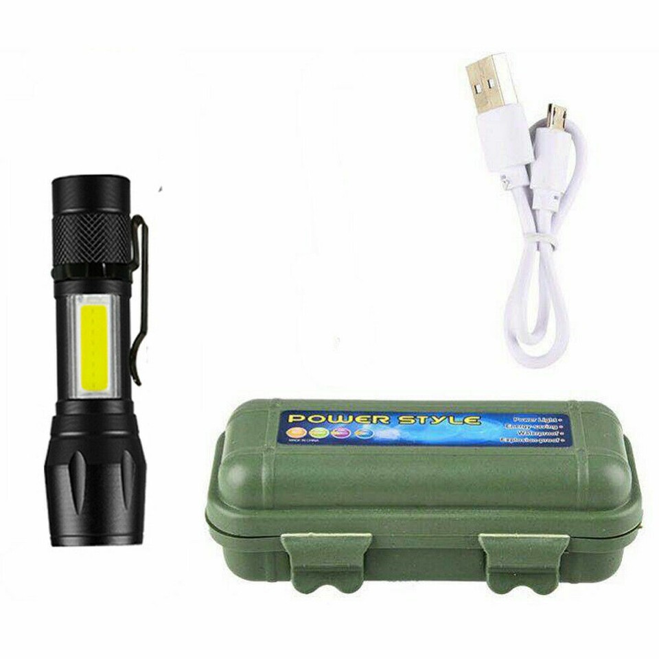 LED Tactical Flashlight Super Bright Mini USB Rechargeable Camping ...