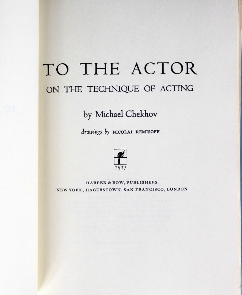 To The Actor by Chekhov - Classic Acting Technique Handbook 1953 | eBay
