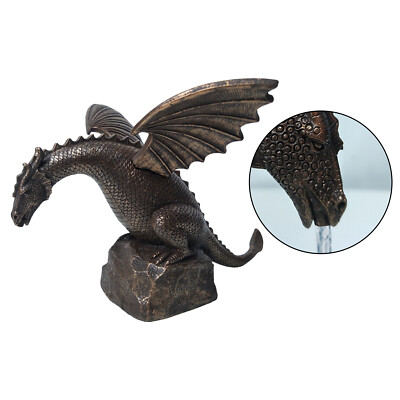 Garden Fountain Dragon Statue Water Feature Sculpture Waterscape Decor ...