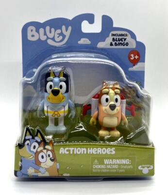 Bluey Action Heroes Figure 2-Pack Karate Bluey Jet Pack Bingo 2023 | eBay