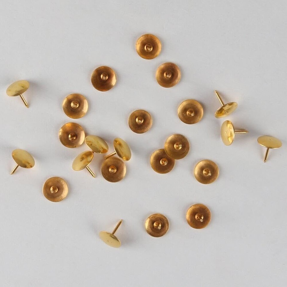 200PCS Flat Push Pins Wall Tacks Round Head Thumbtack (White+Gold) | eBay