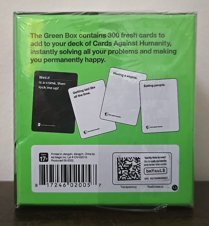 Cards Against Humanity Green Box Expansion NEW Sealed NWT Party Game 😂 ...