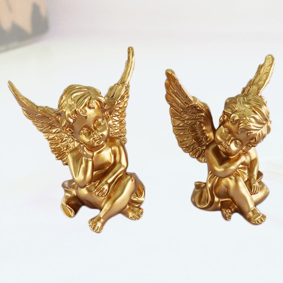 1 Pair Adorable Angel Creative Angel Ornament Home Angel Decor Resin ...