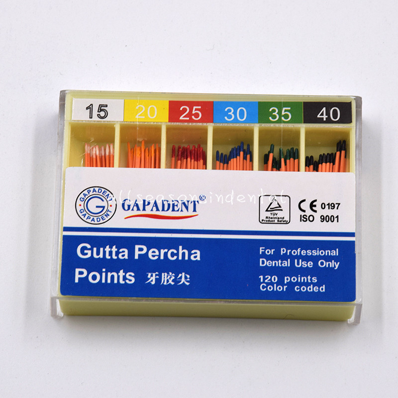 120 Points Dental GAPADENT Gutta Percha Points Endodontics #15/20/25/30 ...