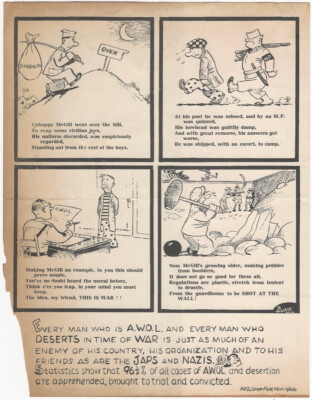 1942 Geiger Field Spokane Washington AWOL Deserters Are Shot Cartoon ...