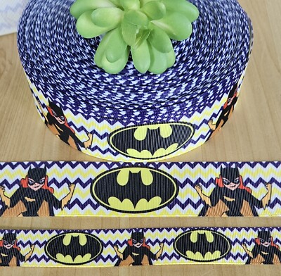7/8 or 1.5 Inch (1 YD) Batgirl Grosgrain Ribbon DC Comic Superhero ...