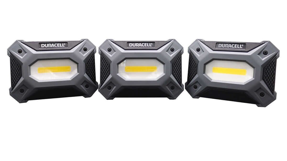 Duracell LED Battery Operated Work Lights Set of 3 600 Lumens & 4 Light ...