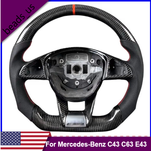 Carbon Fiber Steering Wheel For Mercedes-Benz C43 C63 E43 S G GLE GLC ...