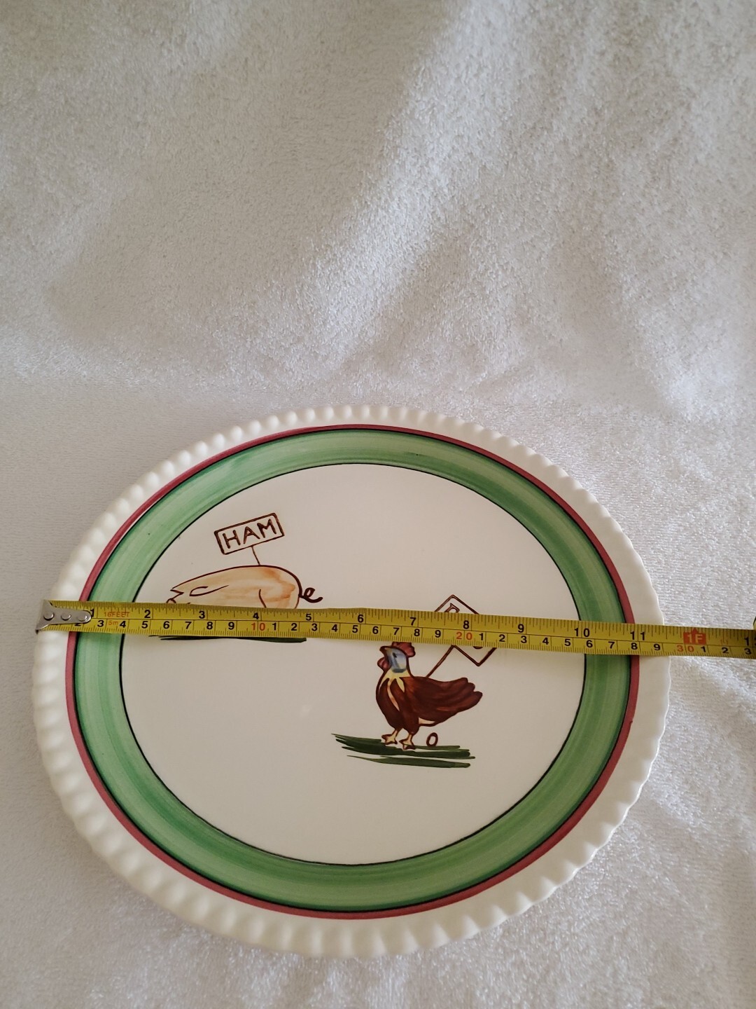 Blue Ridge Southern Pottery Ham & Eggs Round Platter Plate 11.5" | eBay