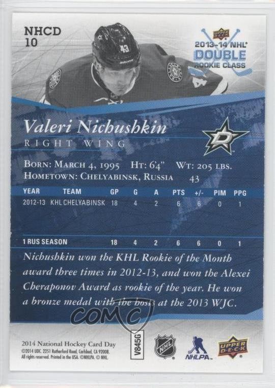 2013 National Hockey Card Day American Valeri Nichushkin #NHCD10 Rookie ...