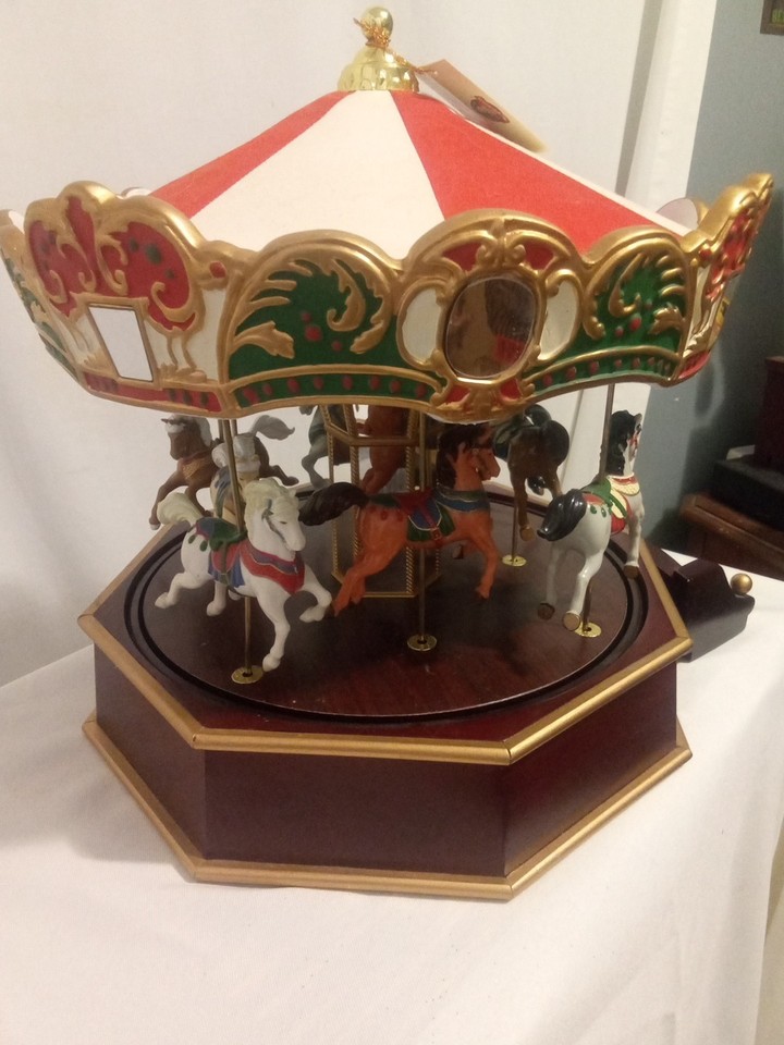 Vintage Mr. Christmas Holiday Merry Go Round Musical Animated Carousel | eBay
