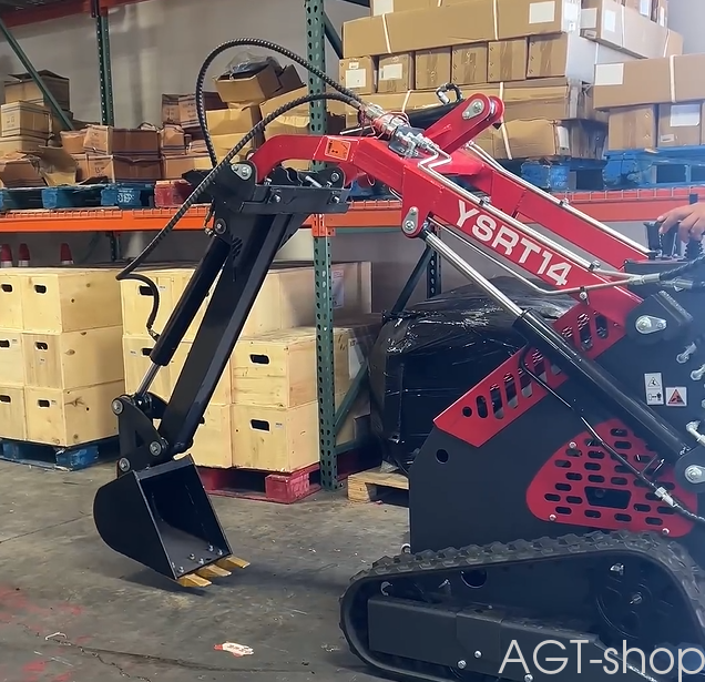 AGT Single Arm Backhoe Bucket Attachment for Mini Skid Steer Loaders M ...