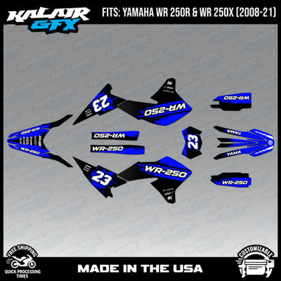 Graphics Kit for Yamaha WR250R WR250X (2008-2021) Splash Series - BLUE ...