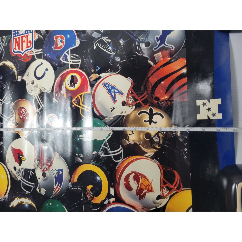 Vintage 90s 1995 NFL Football Helmets Teams Conferences Poster | eBay