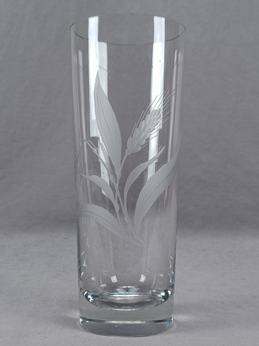 Vintage Signed Hawkes Wheat Engraved Crystal 8 Inch Cylindrical Vase | eBay