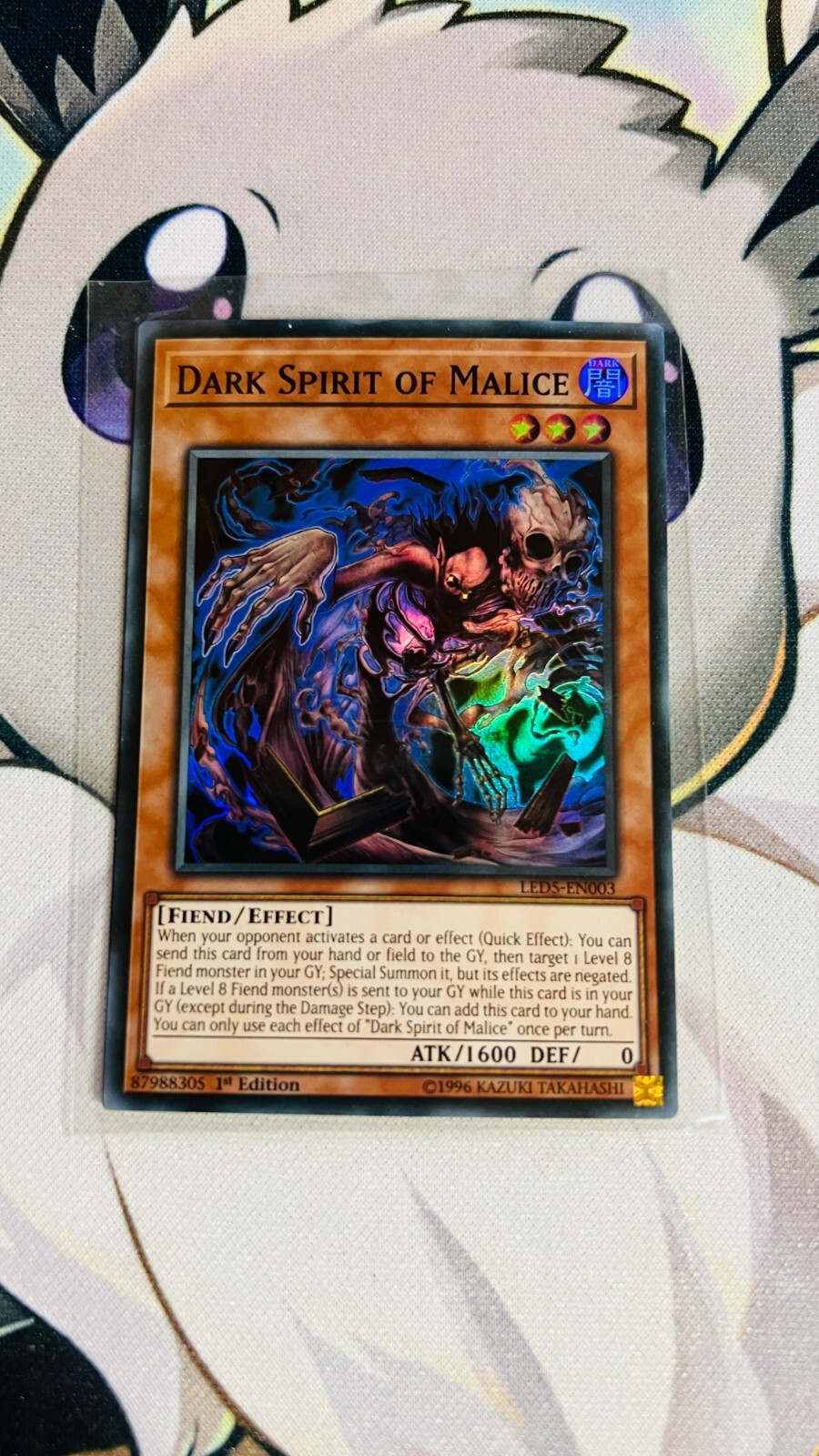 Dark Spirit Of Malice - Super Rare 1st Edition LED5-EN003 - NM - YuGiOh ...