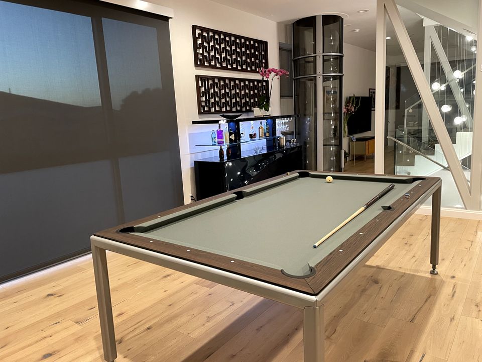 Silver 7' Modern Convertible Pool Billiard Table 'Ultra'; dining/desk ...