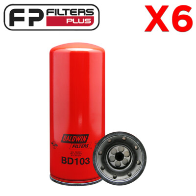 6 x BD103 Baldwin Oil Filter - Cummins 6CT8.3, QSK1, N14, P553000 ...