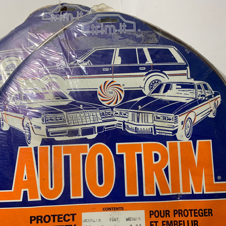 Vintage Red & Chrome Car Body Molding Stick On Auto Trim - 2 Rolls 26 ...