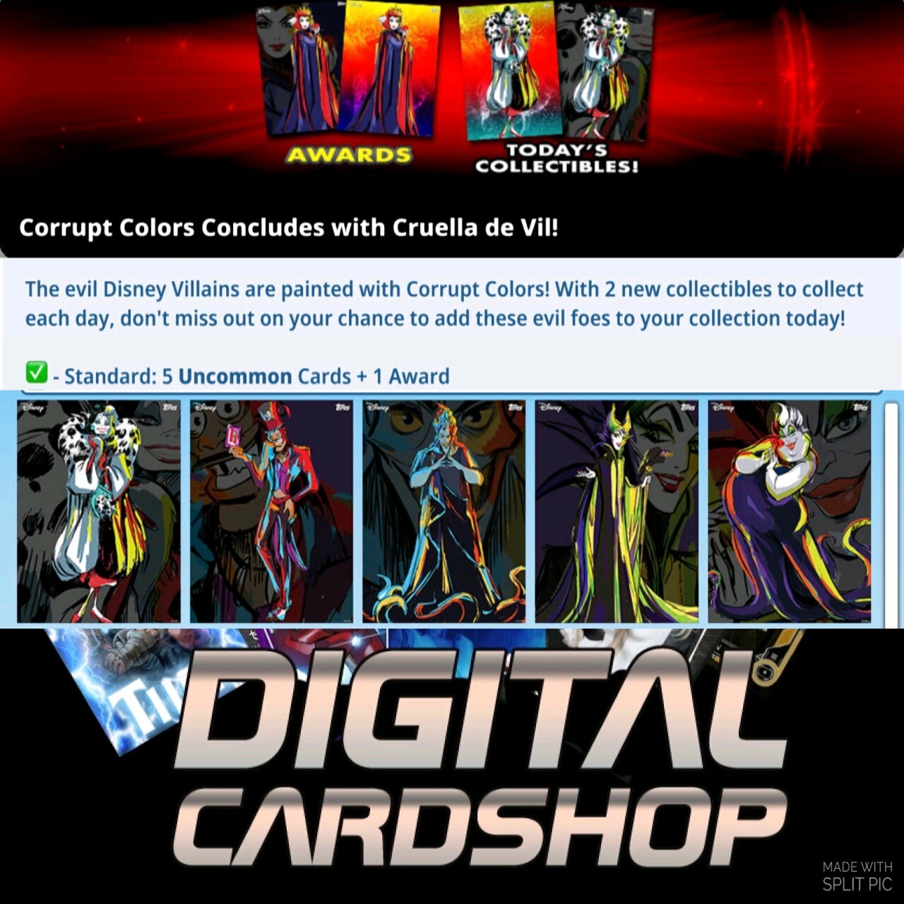 Topps Disney Collect Corrupt Colors Standard 5 Card Set with Award | eBay