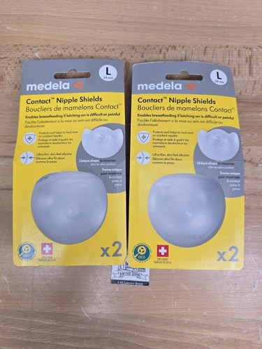 Medela Contact Nipple Shields Large 24mm Ideal Latching On Inverted or ...