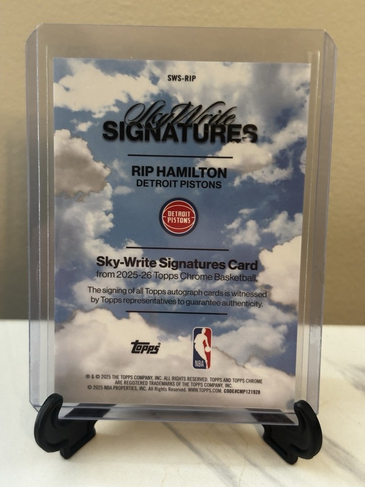 2025-26 Topps Chrome Rip Hamilton Sky Write Auto Orange Refractor /25 ...