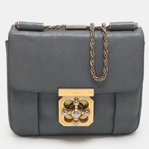 Chloe Grey Leather Small Elsie Shoulder Bag | eBay