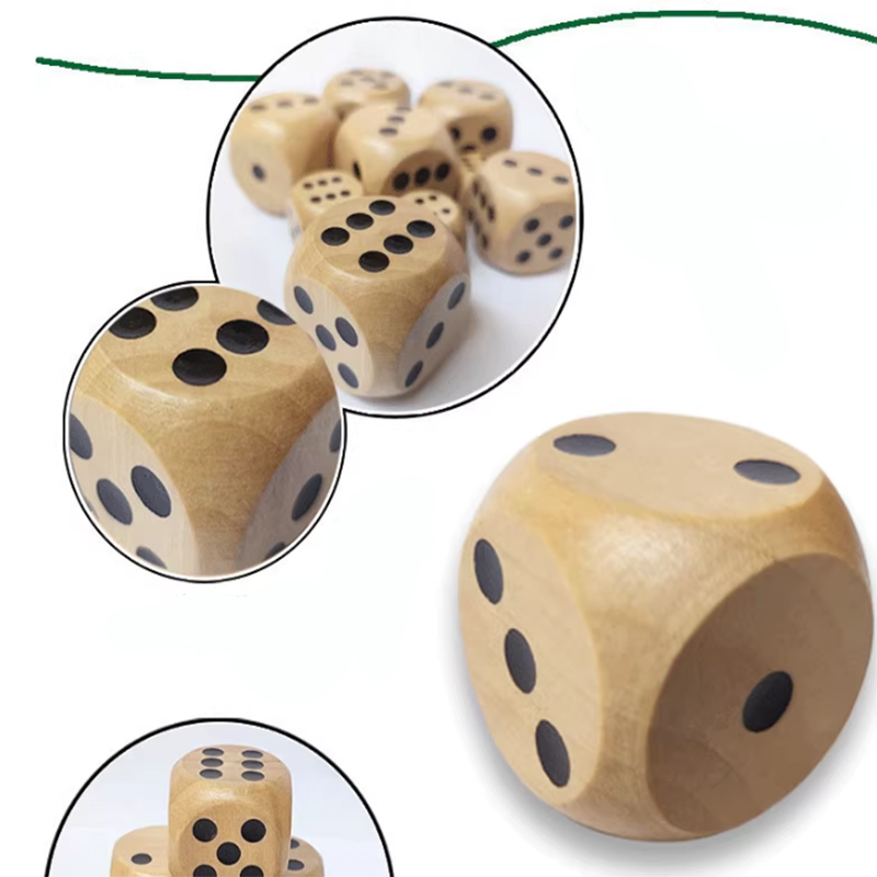 Large Wooden Dice Six Sided Spot Dice D6 RPG for Board Games 18mm 20mm ...