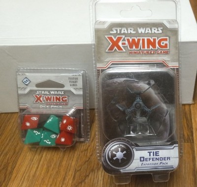 FFG Star Wars X-Wing Game TIE Defender Expansion plus Dice Pack - 1st ...