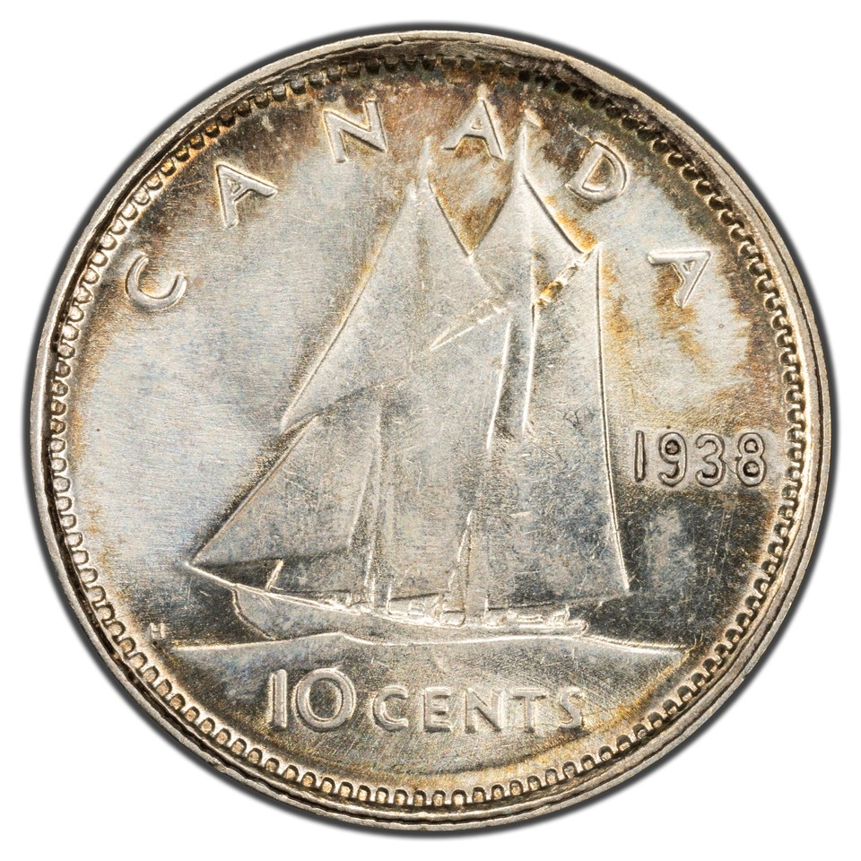 Canada 1938 10 Cents Dime Silver Coin - Whizzed | eBay