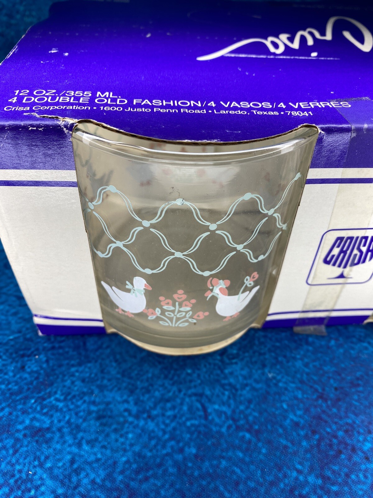 Vintage Set of 4 Crisa 12 Oz Old Fashion Goose Glassware New In Box. | eBay