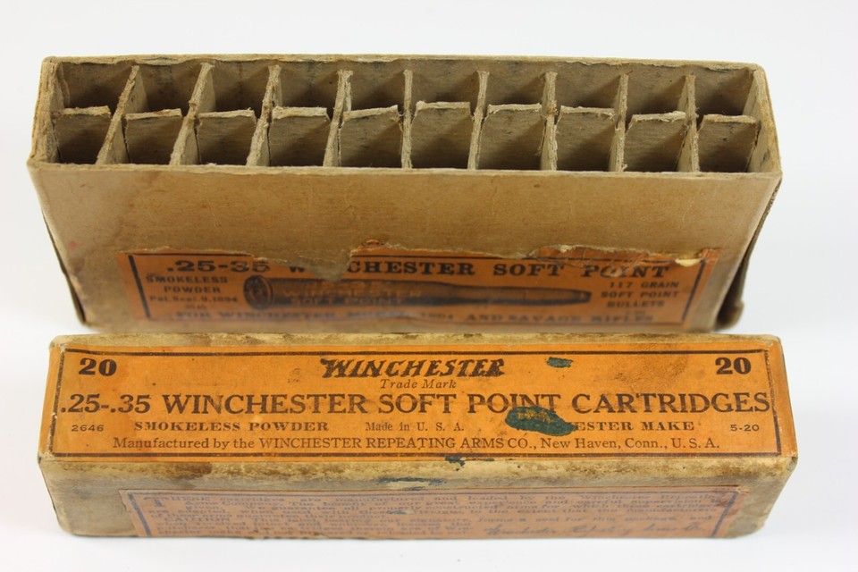 Early Winchester Soft Point Cartridges .24-.35 BOX Model 1894 & Savage ...