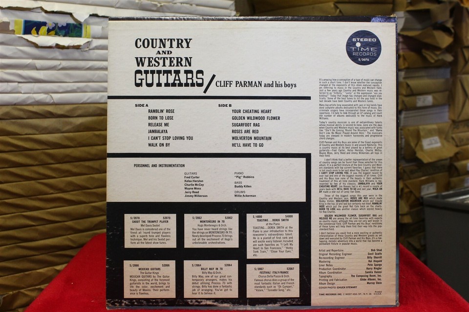 Cliff Parman And His Boys Country And Western Guitars S/2076 Vinyl 62 ...