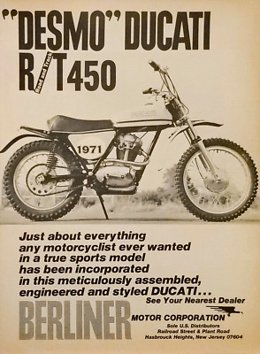 1971 Ducati Desmo R T Road and Track 450 Motorcycle Print Ad | eBay