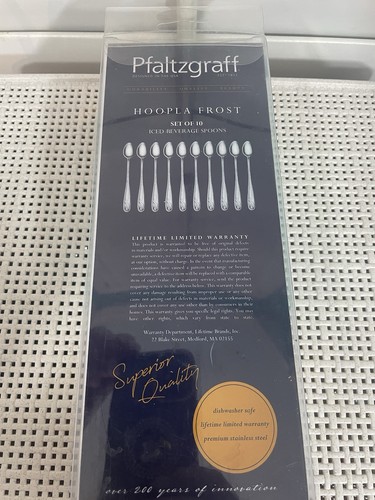 Pfaltzgraff Premium Stainless Steel Iced Beverage Spoons Hoopla Frost ...