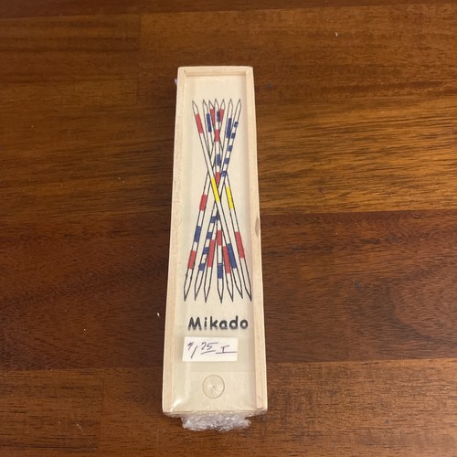 Vintage Mikado Spiel Wood Pick Up Sticks Game in Wooden Box New Sealed ...